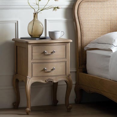 Chic Bedside Table in Weathered Wood- Caspian House - Furniture123