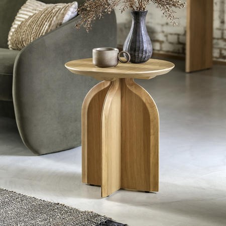 Curved Natural Side Table - Geo - Caspian House - Furniture123