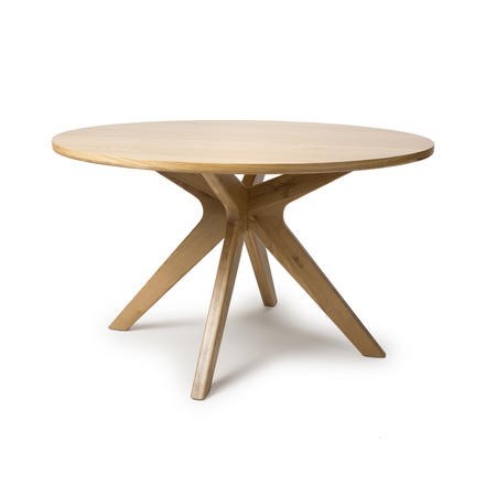 Light Oak Round Dining Table - Seats 4 - 6 - Anya - Furniture123