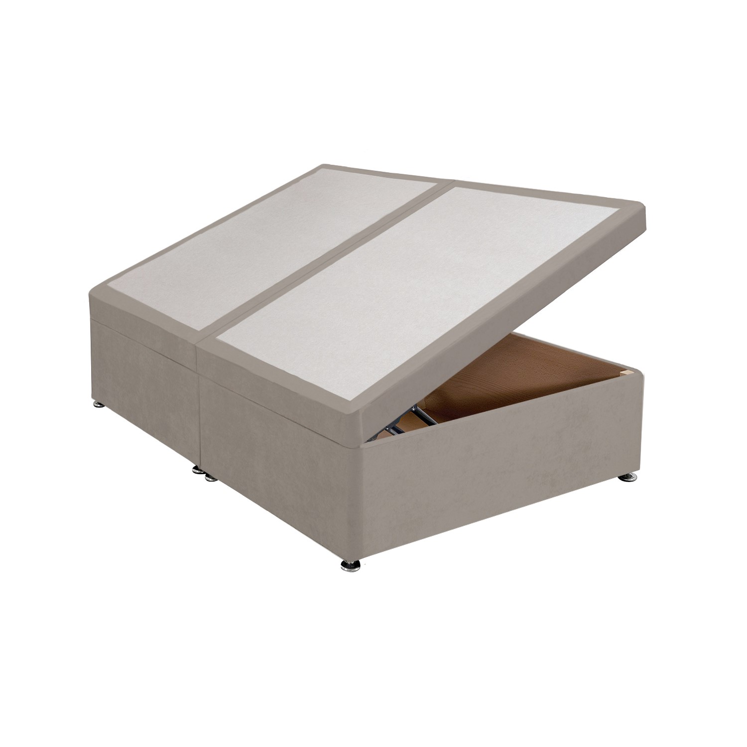 Cream Fabric Double Divan Ottoman Bed Base - Langston - Furniture123
