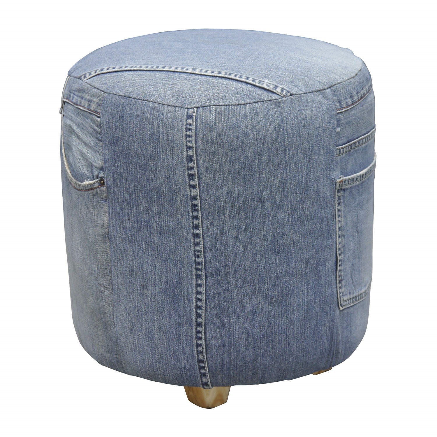Signature North Bazaar Denim Round Stool - Furniture123