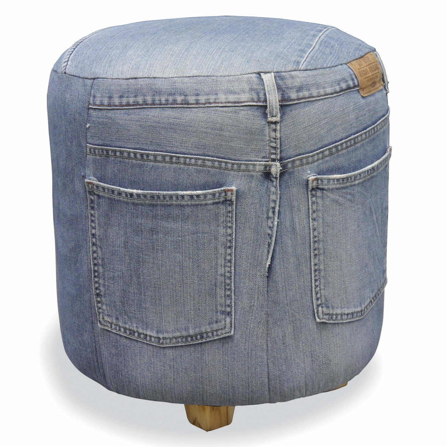 Signature North Bazaar Denim Round Stool - Furniture123