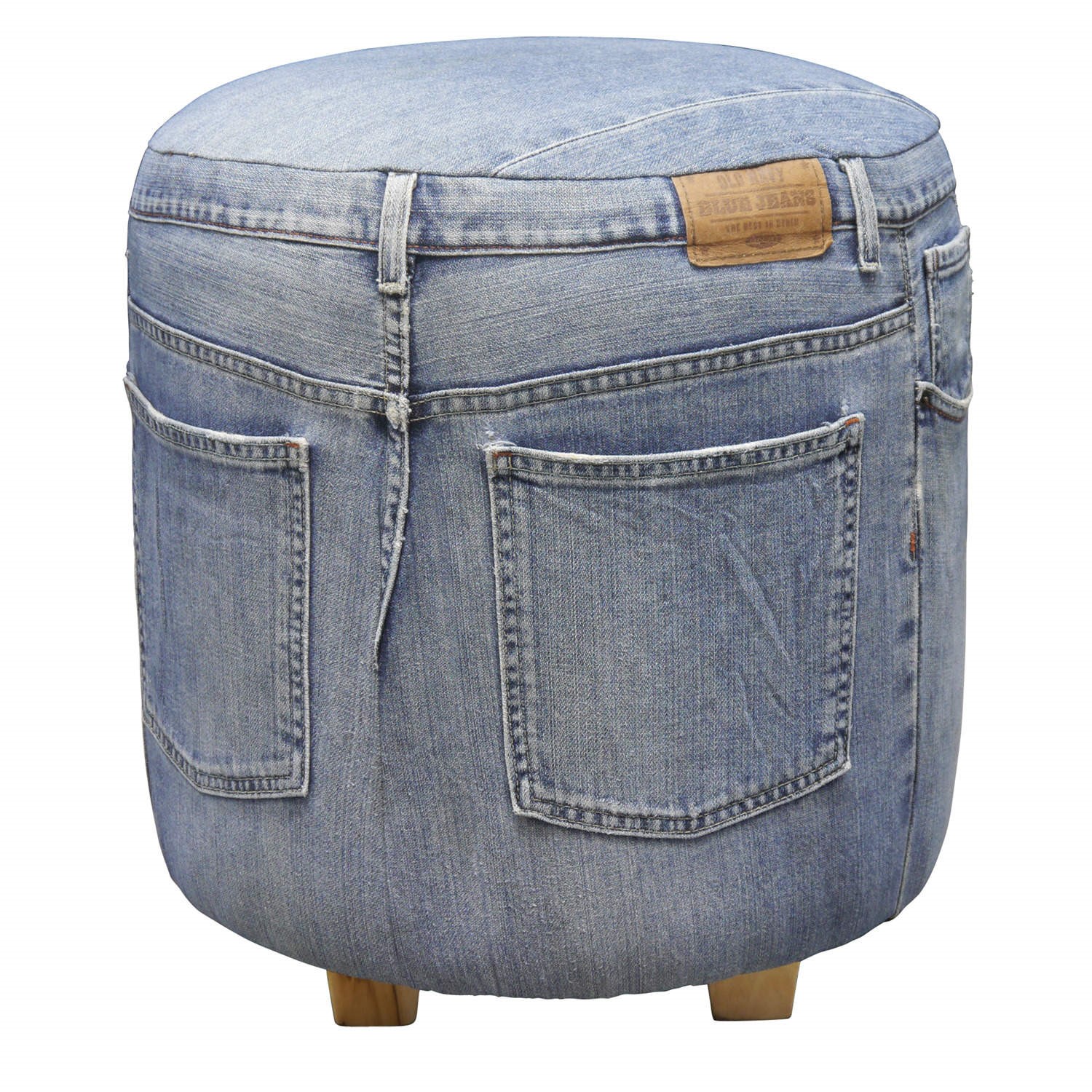 Signature North Bazaar Denim Round Stool - Furniture123