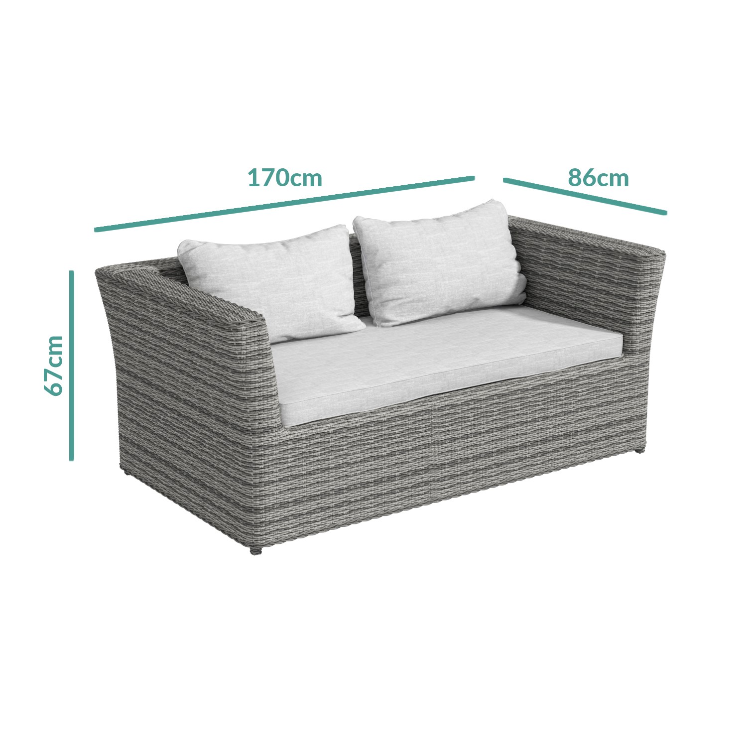 GRADE A1 - Outdoor Grey Rattan Sofa Set with Chairs Footstool & Tables ...