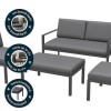 Grey Metal Garden Sofa Set - Como - Furniture123