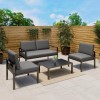 Grey Metal Garden Sofa Set - Como - Furniture123