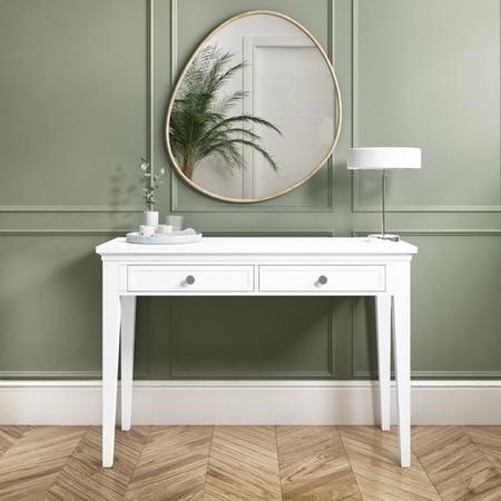 Classic White Wooden Dressing Table with 2 Drawers - Georgia - Furniture123