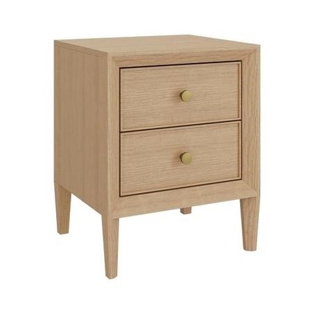 Solid Wood 2 Drawer Bedside Table Georgie