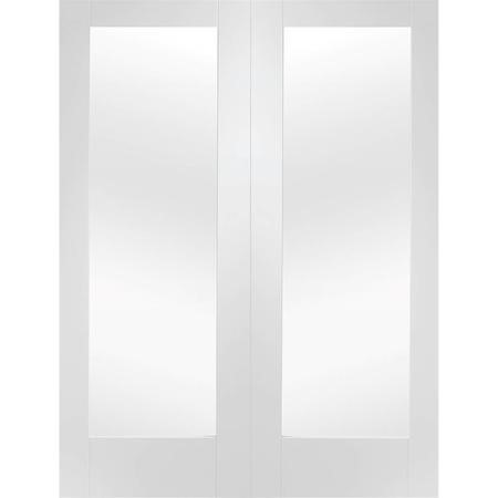 Internal White Primed Fully-Glazed French Doors with Clear Glass - 1981 ...