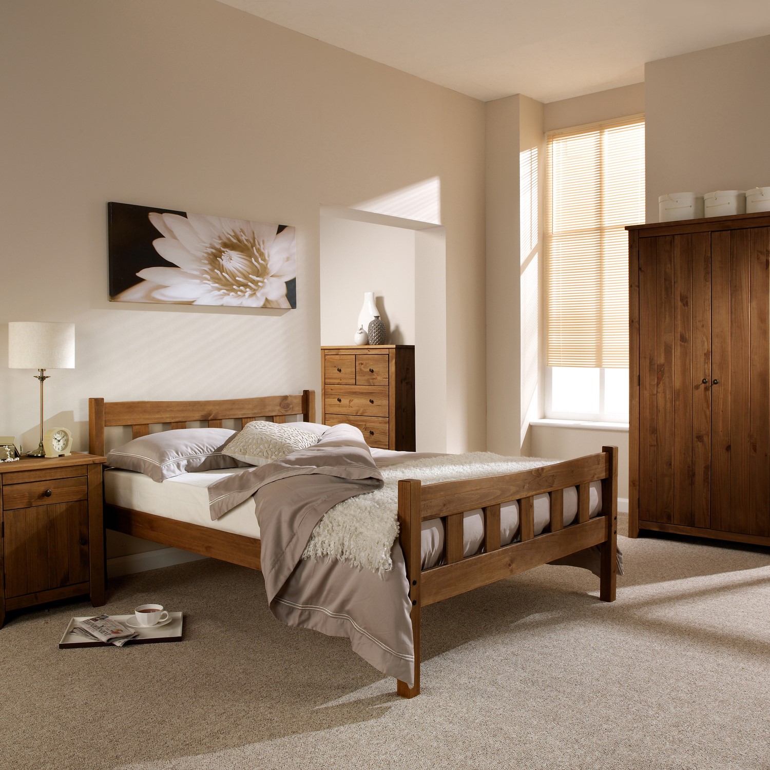 Pine Double Bed Frame - Havana - LPD - Furniture123