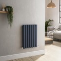 Sorrento Anthracite Horizontal Oval Designer Radiator 600x1003mm Double ...