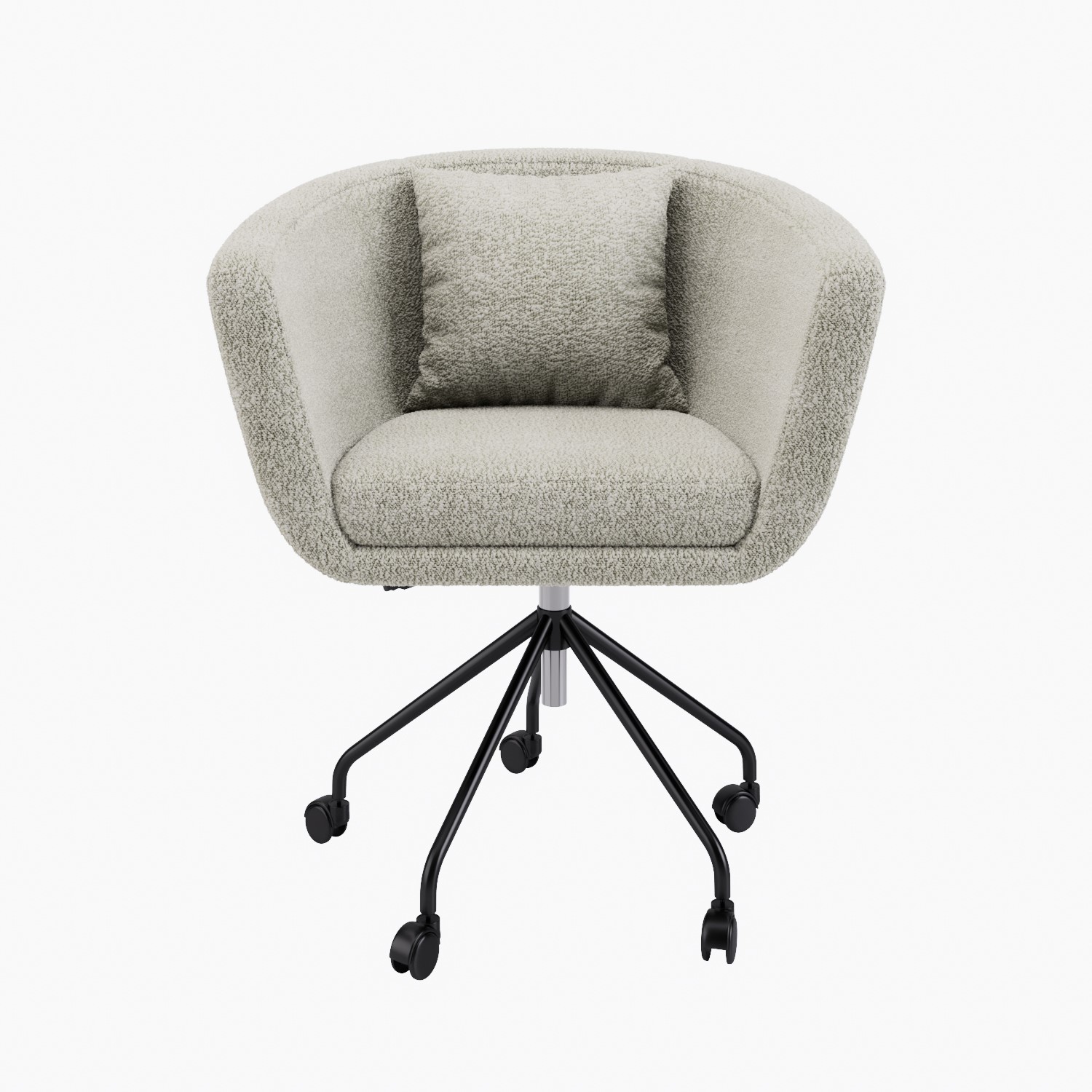 ALMOST PERFECT - Beige Boucle Office Chair with Cushion - Harris ...