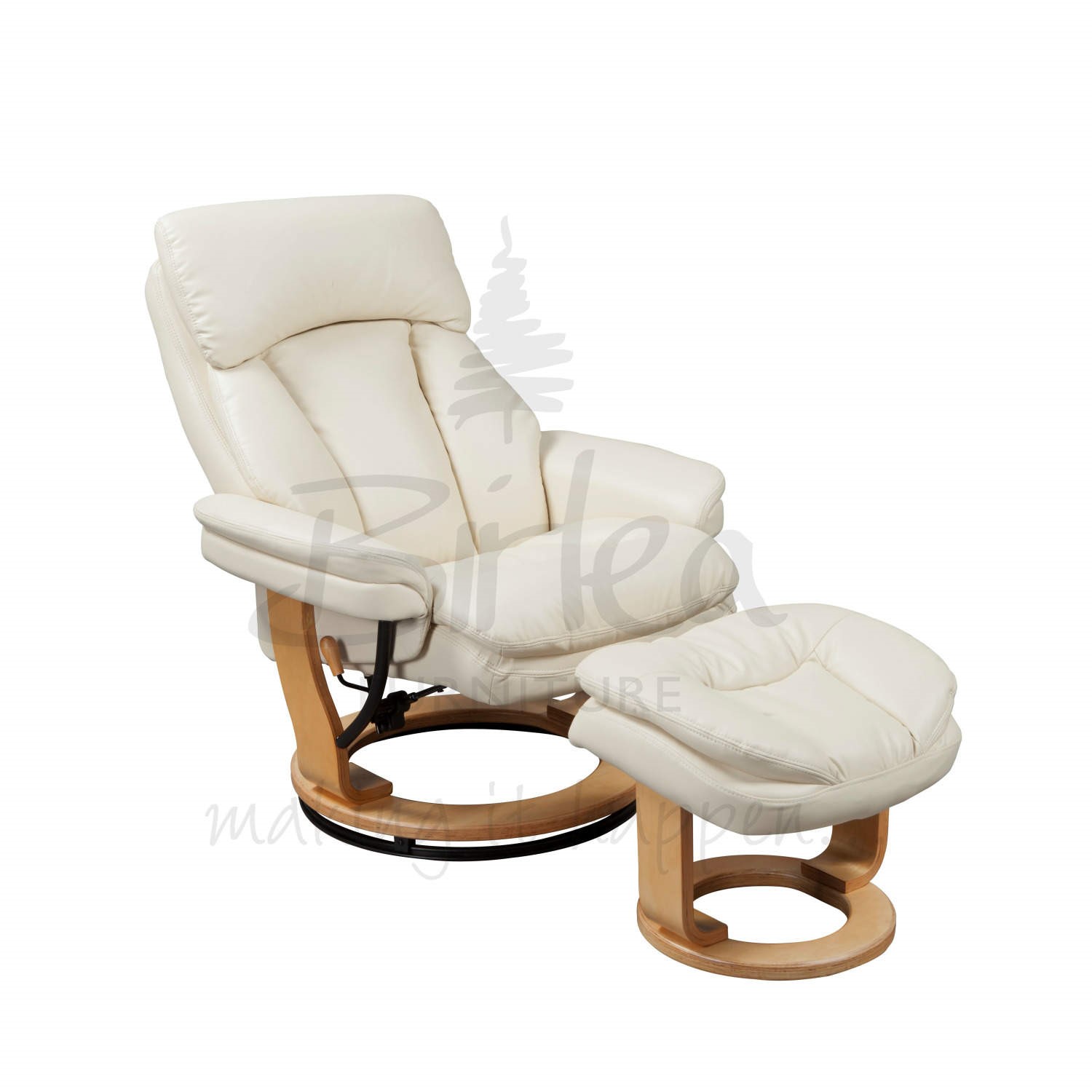 Birlea Furniture Iowa Bonded Leather Swivel Chair in Cream - Furniture123
