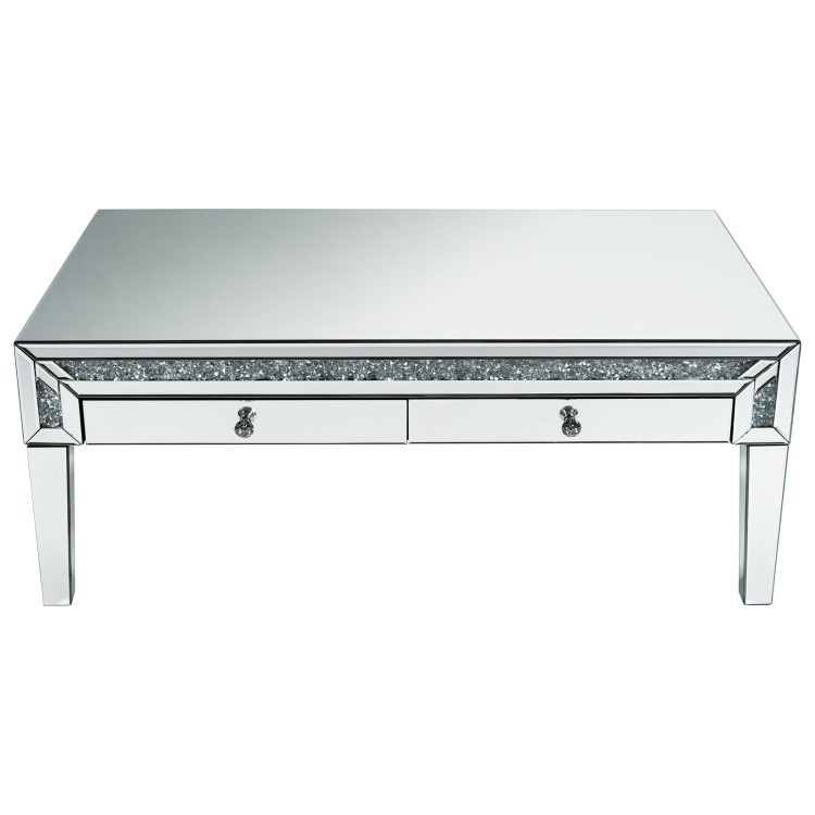 Large Rectangular Glass Coffee Table with Drawers - Jade Boutique ...