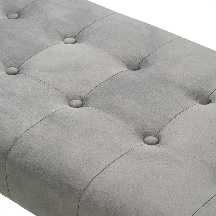 Grey Velvet Dining Bench with Chrome Legs - Seats 2 - Jade Boutique ...