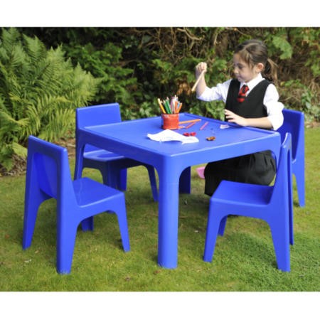 Jolly Kidz Table & 4 Chairs Set - Blue - Furniture123