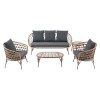 5 Seater Rattan Garden Sofa Set - Como - Furniture123