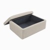 Large Beige Fabric Footstool with Storage - Kolt - Furniture123