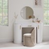 White and Gold Large Dressing Table with Storage Drawer and Shelves ...