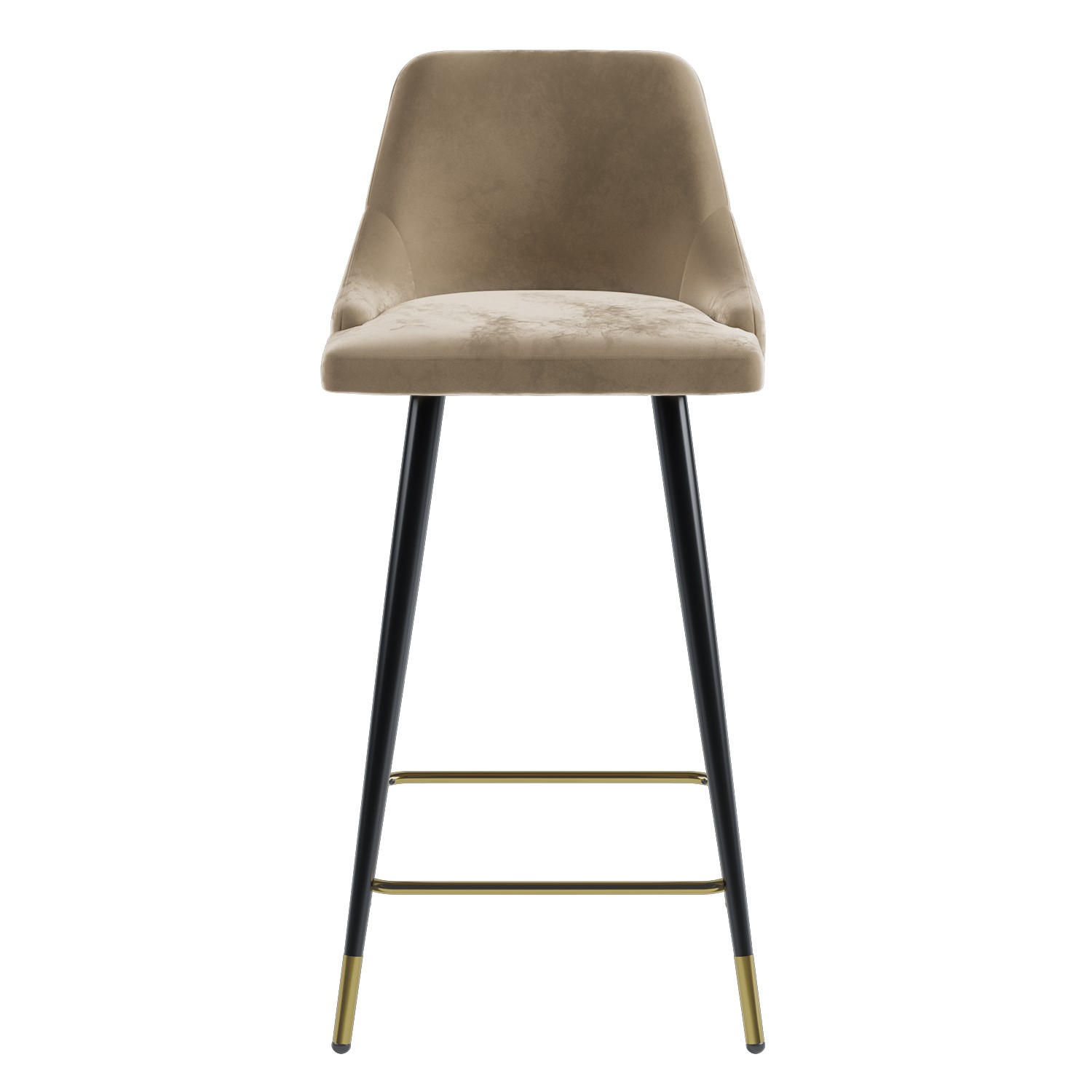 GRADE A2 - Beige Velvet Kitchen Stool with Back - 66cm - Maddy ...