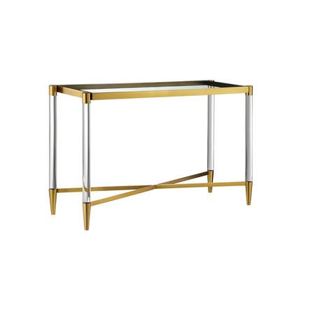 Glass Console Table with Gold Frame - Marissa - Furniture123