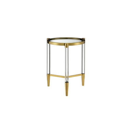 Round Glass Lamp Table with Gold Frame - Marissa - Furniture123