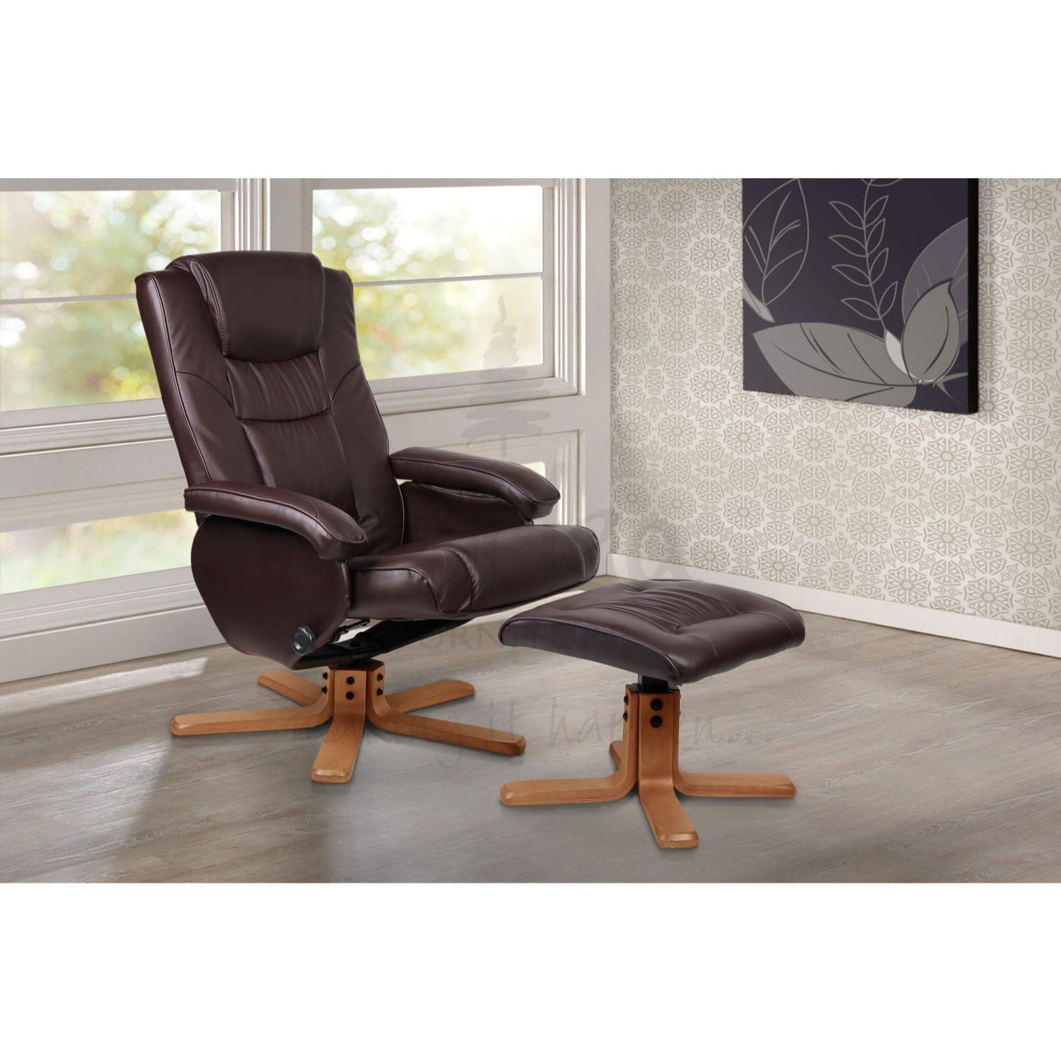 Birlea Furniture Nevada PU Leather Swivel Chair in Brown - Furniture123