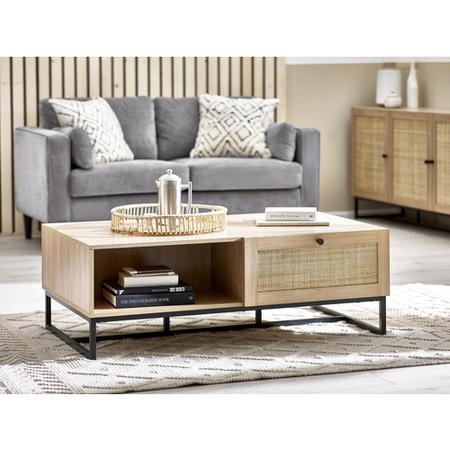 Rectangular Oak Coffee Table with Storage Padstow Furniture123