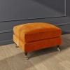 Orange Velvet Footstool - Payton - Furniture123