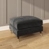 GRADE A3 - Payton Charcoal Grey Velvet Footstool - Furniture123