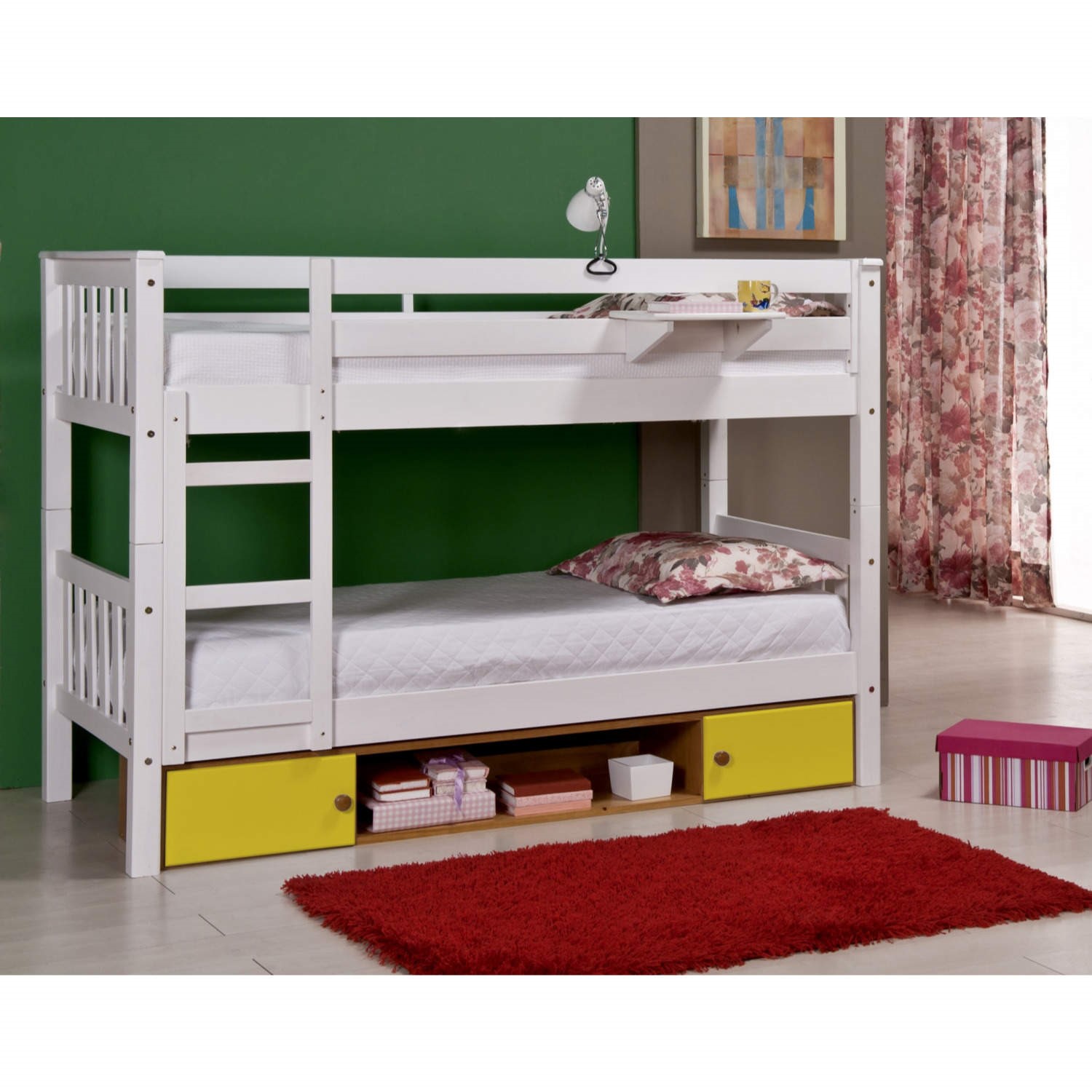 Verona Design Ltd Barcelona Bunkbed Set In Whitewash Pine & Lime - Furniture123