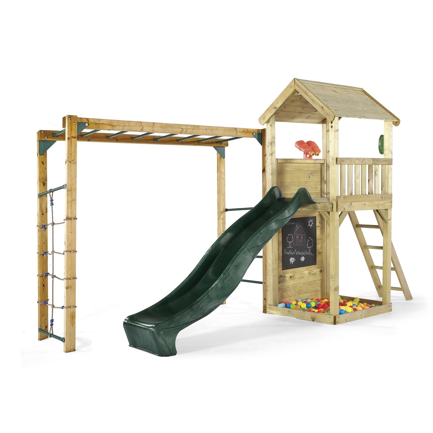 Plum Wooden Lookout Tower with Monkey Bars - Furniture123