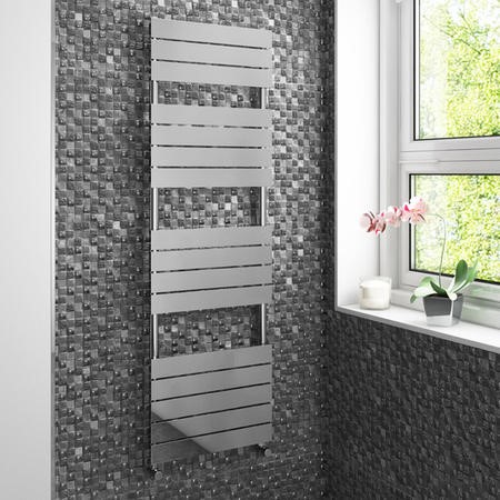 Chrome Vertical Bathroom Flat Towel Radiator - 1600 x 500mm - Furniture123