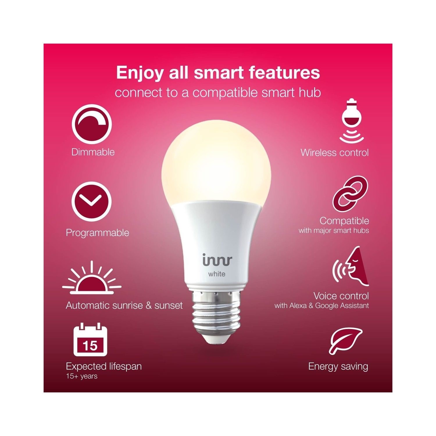 Innr Smart Bulb E27 white 806lm Zigbee 3.0 - 3 Pack - Furniture123