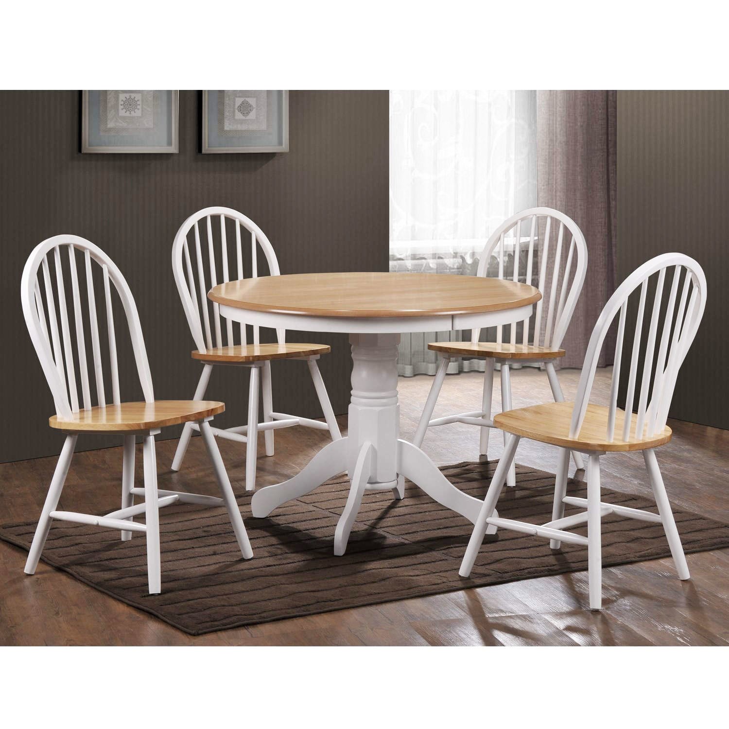 GRADE A1 - Rhode Island Round Dining Table in Soft White and Natural ...