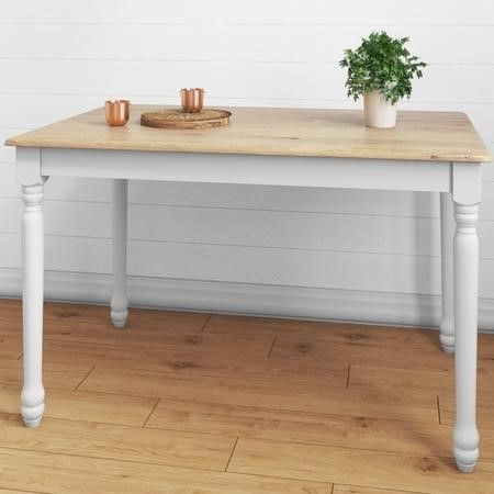 Rhode Island Kitchen Dining Table in White/Natural - 4 Seater ...
