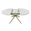 Round to Oval Marble Effect Extendable Dining Table in White - Seats 4 ...
