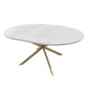 Round to Oval Marble Effect Extendable Dining Table in White - Seats 4 ...