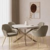 Round to Oval Marble Effect Extendable Dining Table in White - Seats 4 ...