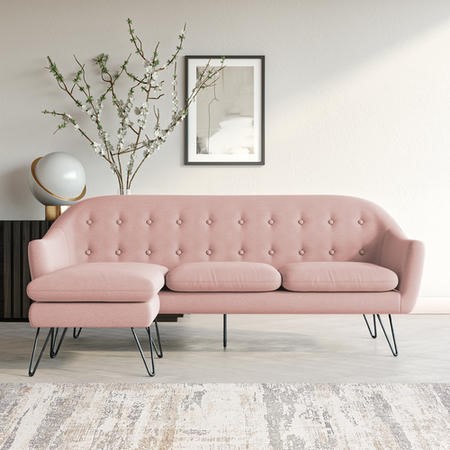 Pink l shaped sofa store