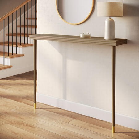 Small & Narrow Solid Weathered Oak Console Table - 115cm - Rayne ...