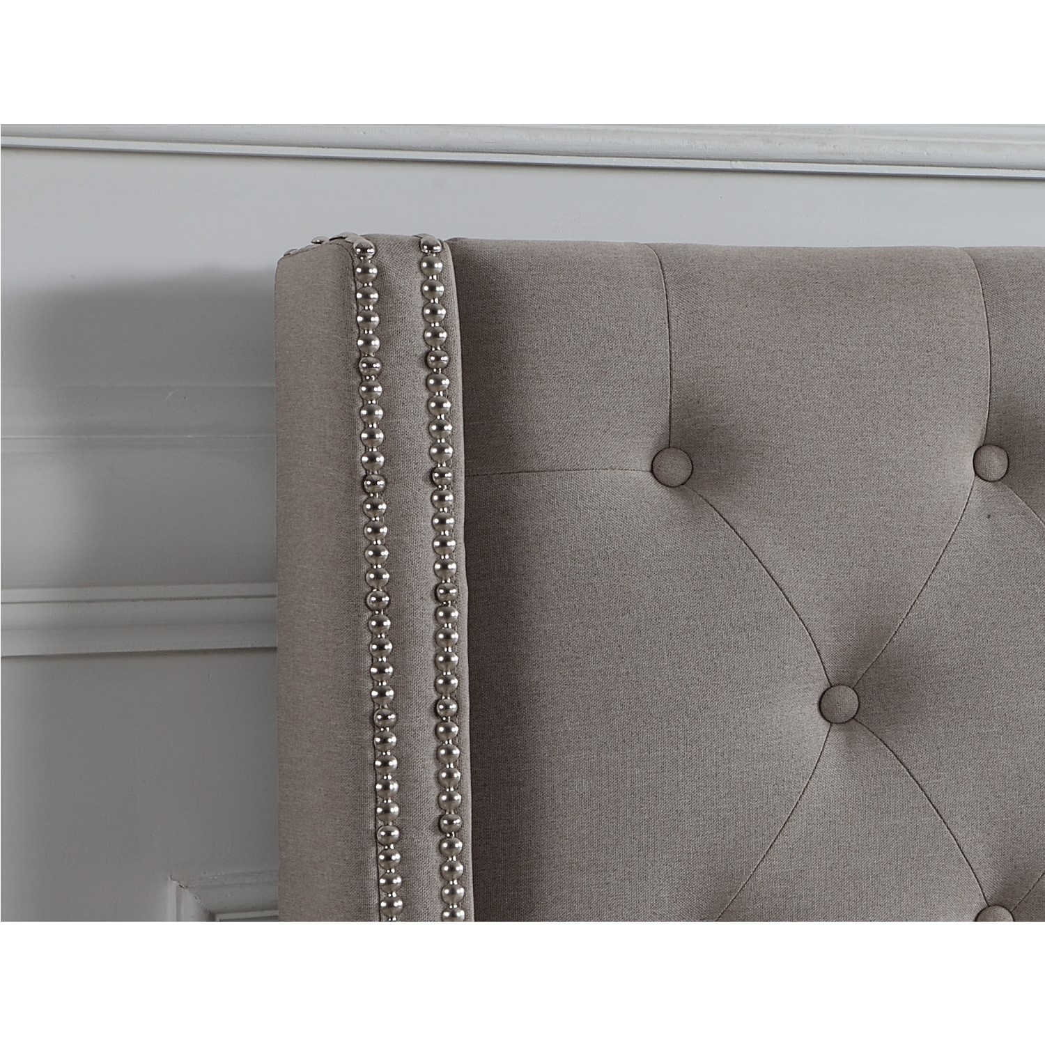 GRADE A1 - Safina King Size Wing Back Ottoman Bed with Stud Detailing ...