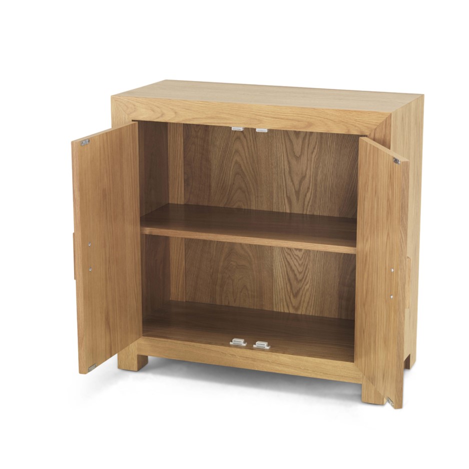 Chunky Solid Oak Storage Cabinet | Furniture123