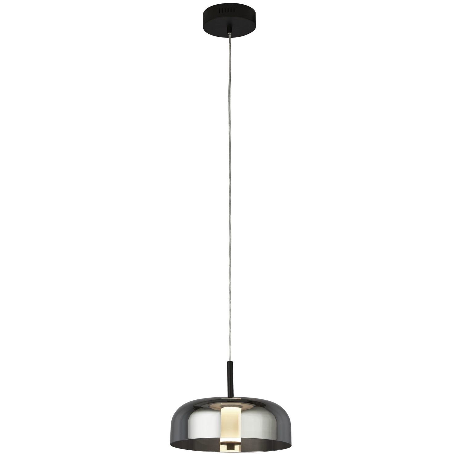 Black Smoked Glass LED Pendant Light - Searchlight - Furniture123
