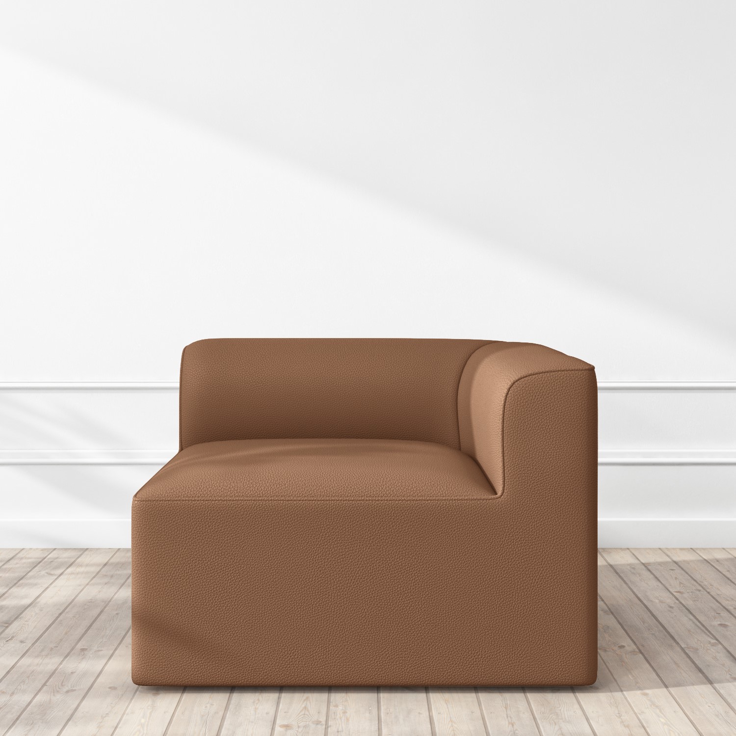 GRADE A1 - Hendrix Tan PU Leather Right Corner Section - Furniture123