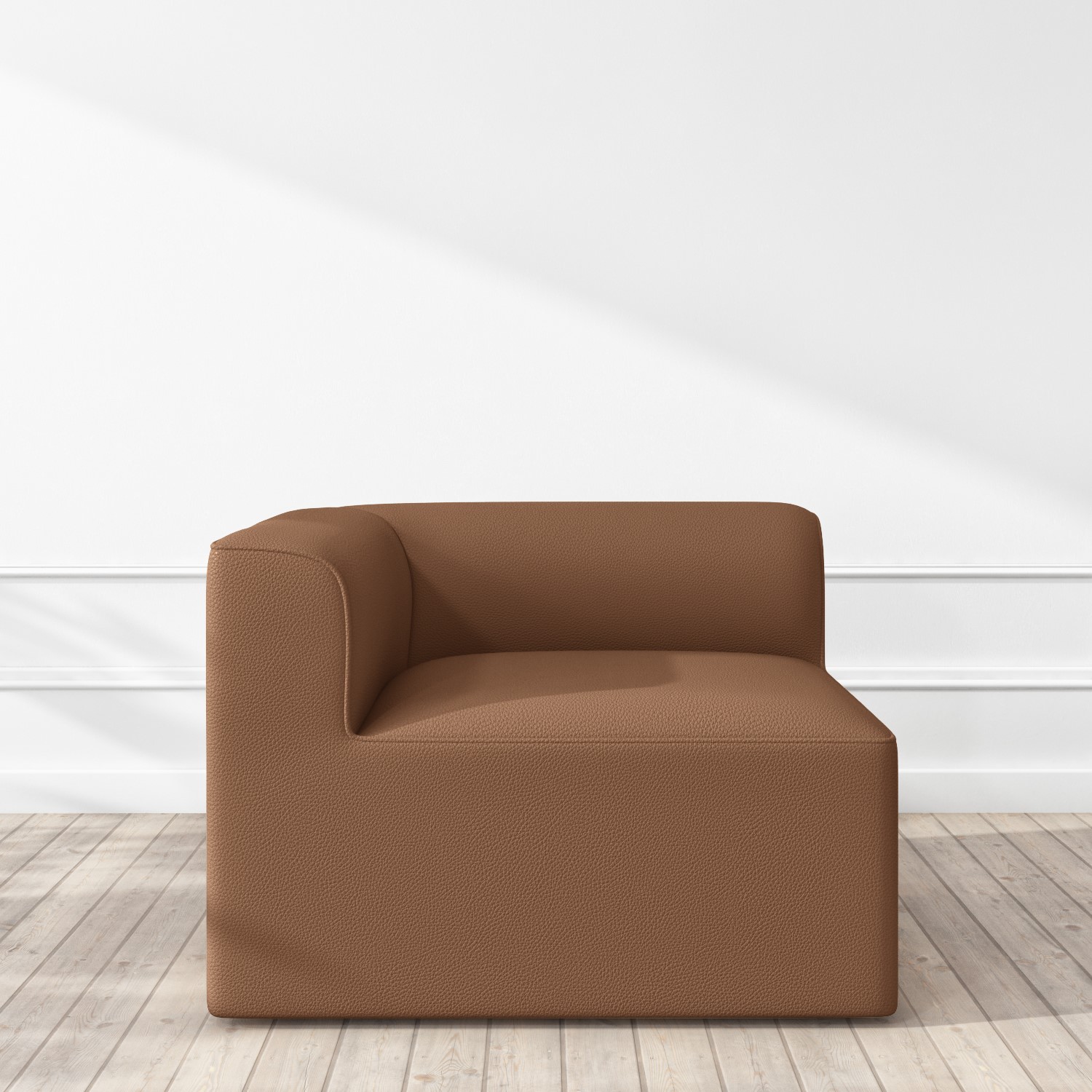 GRADE A1 - Hendrix Tan PU Left Corner Section - Furniture123