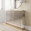 Narrow Mirrored Radiator Cover with Gold Detail - Sophia - Furniture123