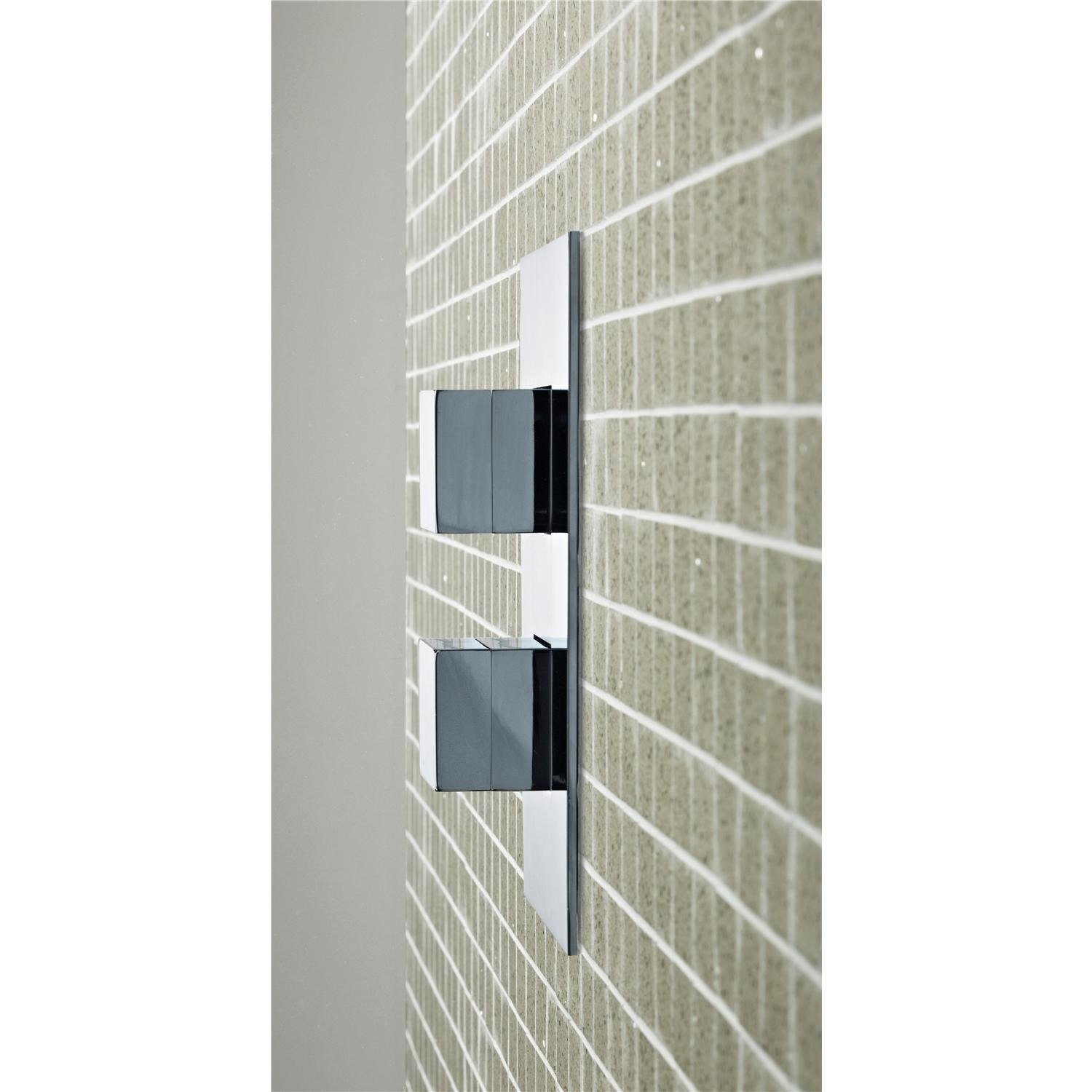 Cube Twin Thermostatic Shower Valve - Furniture123