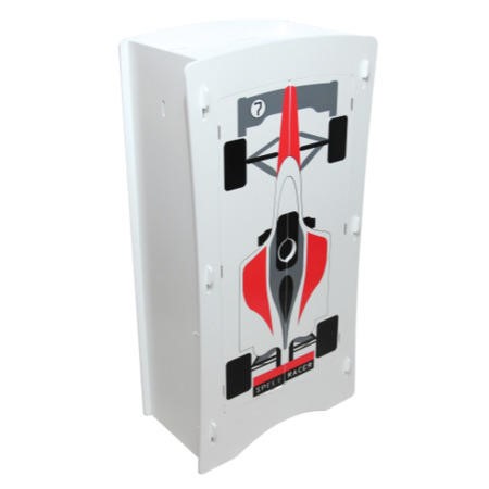 Kidsaw Speed Racer Wardrobe In White - Furniture123