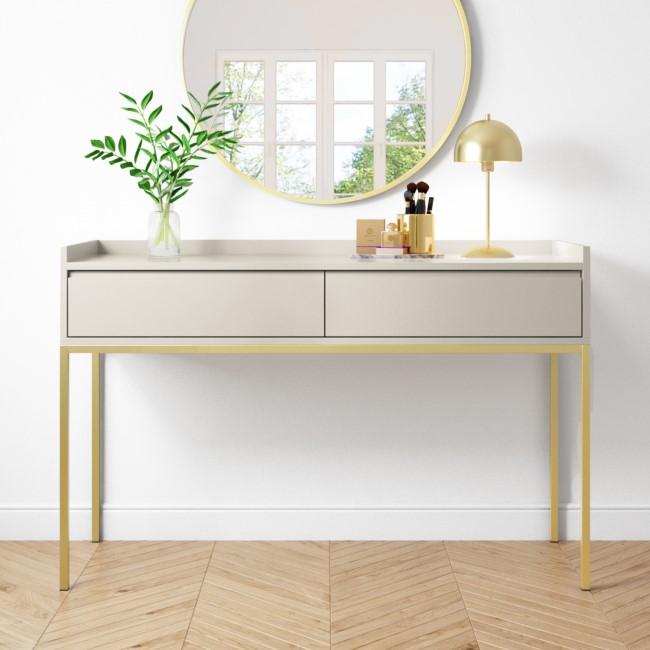 GRADE A1 - Taupe 2 Drawer Dressing Table - Zion - Furniture123